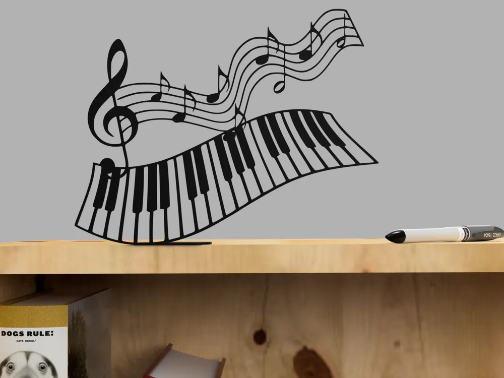 Piano keyboard and musical notes by Joe MakerWorld: Download Free 3D Models