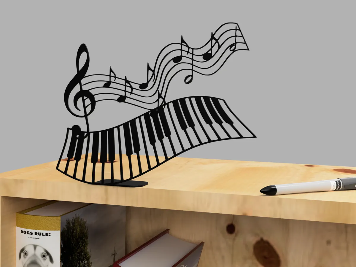 Piano keyboard and musical notes by Joe MakerWorld: Download Free 3D Models