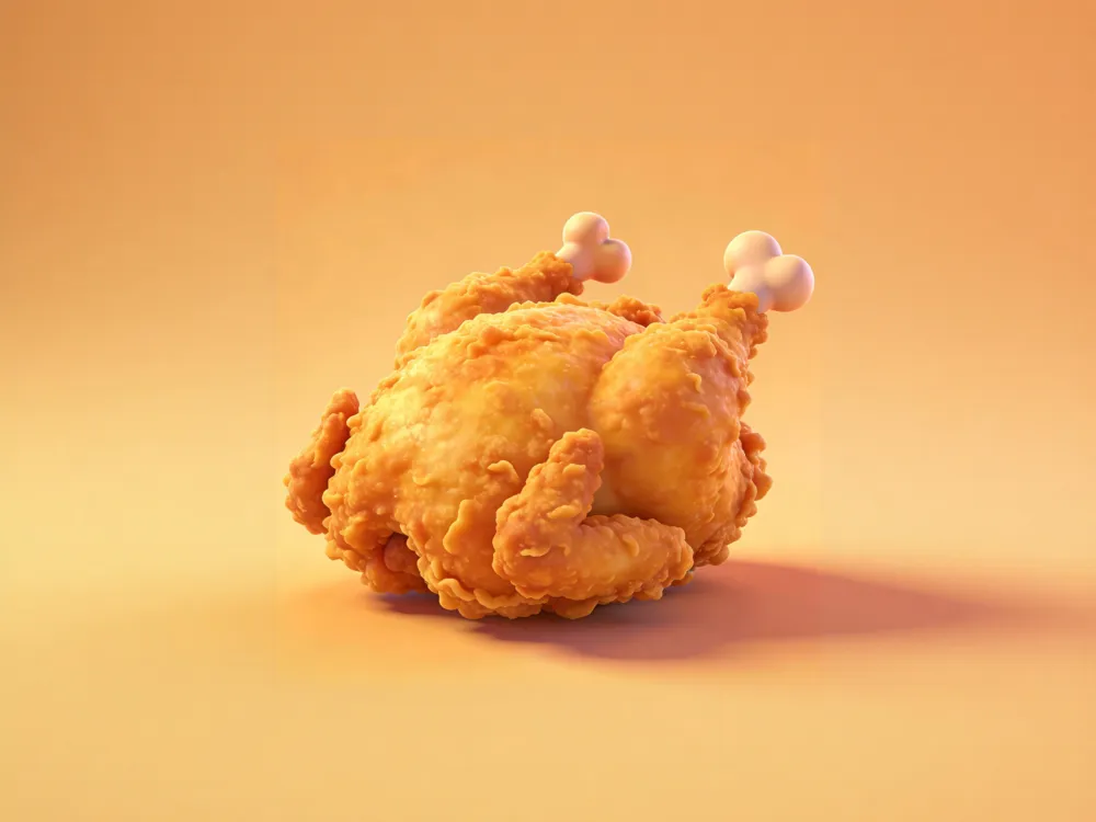 Fried Chicken - Miniature Breakfast Fast Food Play Food - Kids Pretend ...