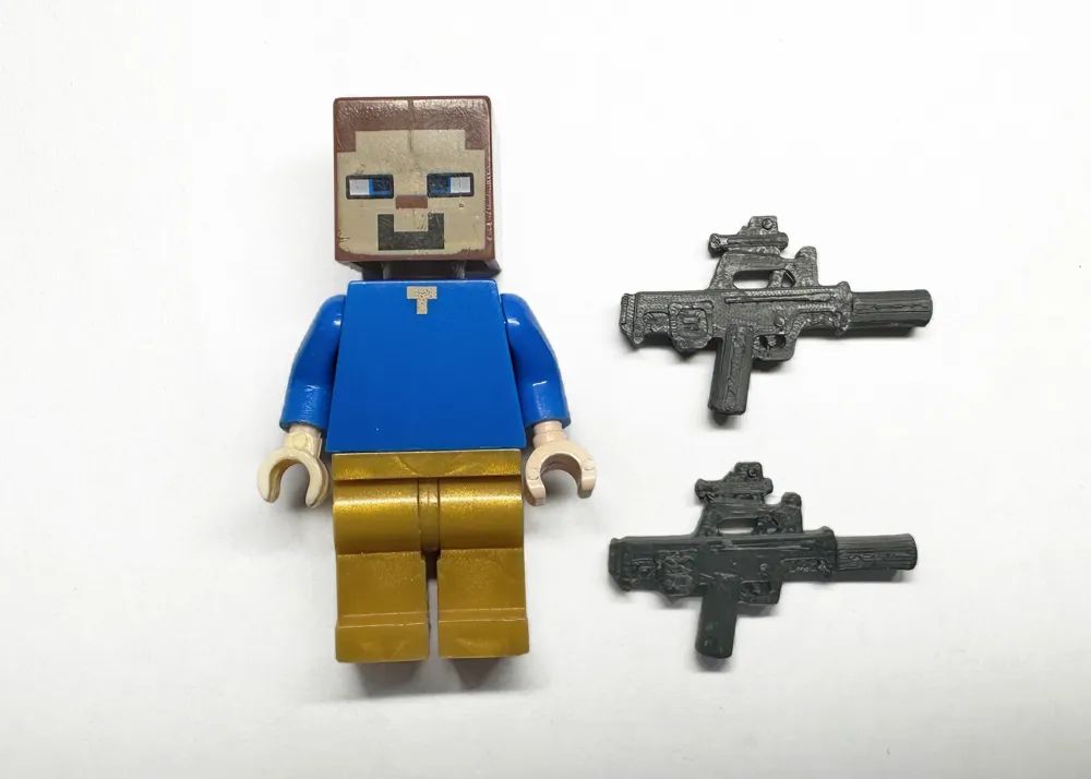 Minecraft Submachine Gun (Lego Minifigure Holdable) - Free 3D Print ...