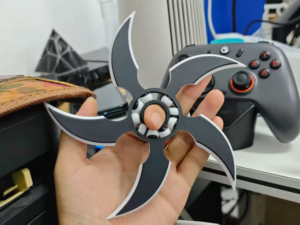 Cyber Shuriken Five Curved Blade Bearing Rotating Dart Toy (with a ...
