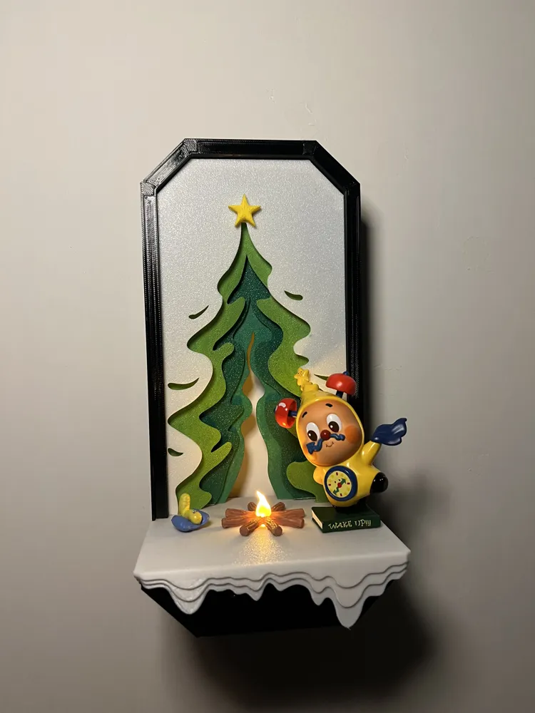 Figure Display Stand with Background Wall - Christmas Theme by ...