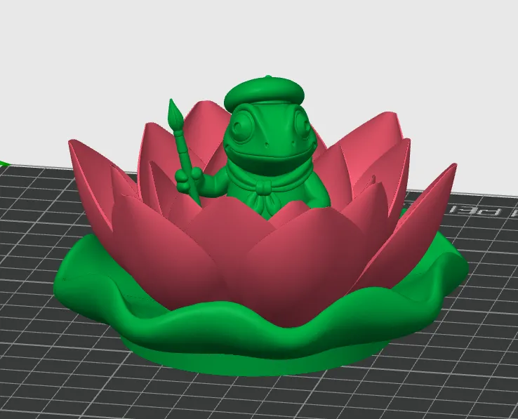 Frog Artist on Lily Pad - Free 3D Print Model - MakerWorld