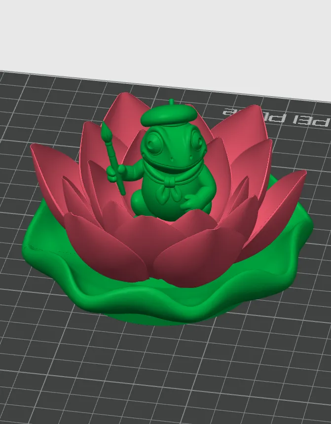 Frog Artist on Lily Pad - Free 3D Print Model - MakerWorld
