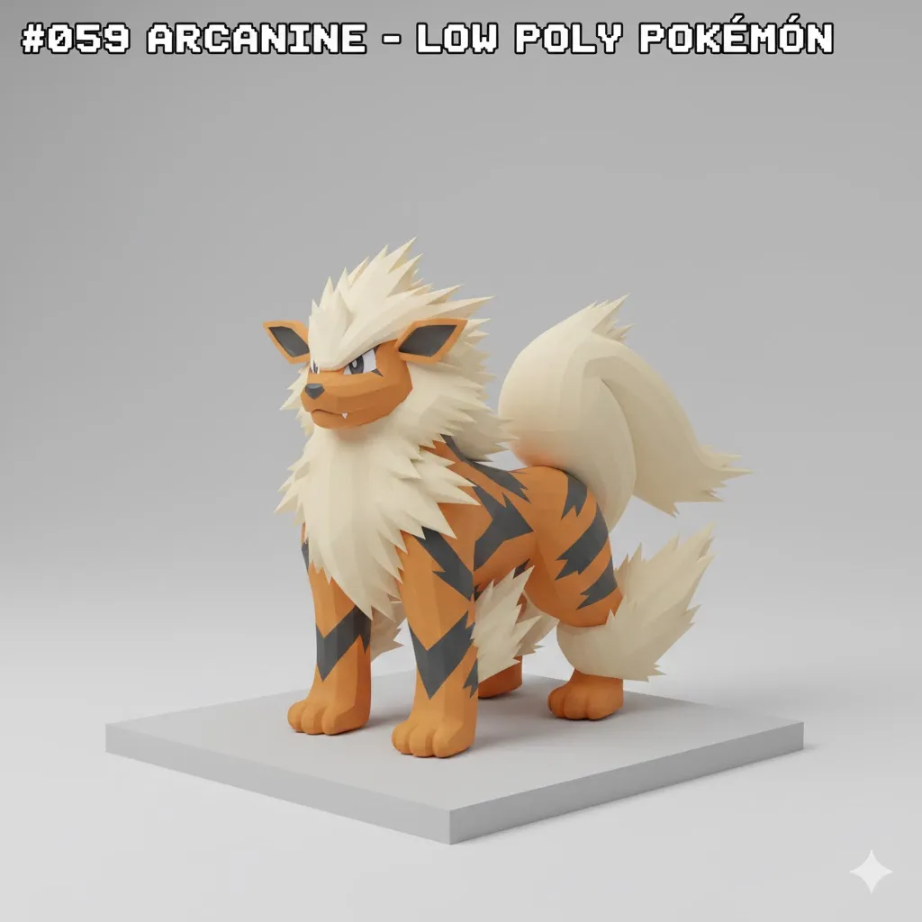 #059 Arcanine – Low Poly Pokémon by ProjectPokemon MakerWorld: Download ...