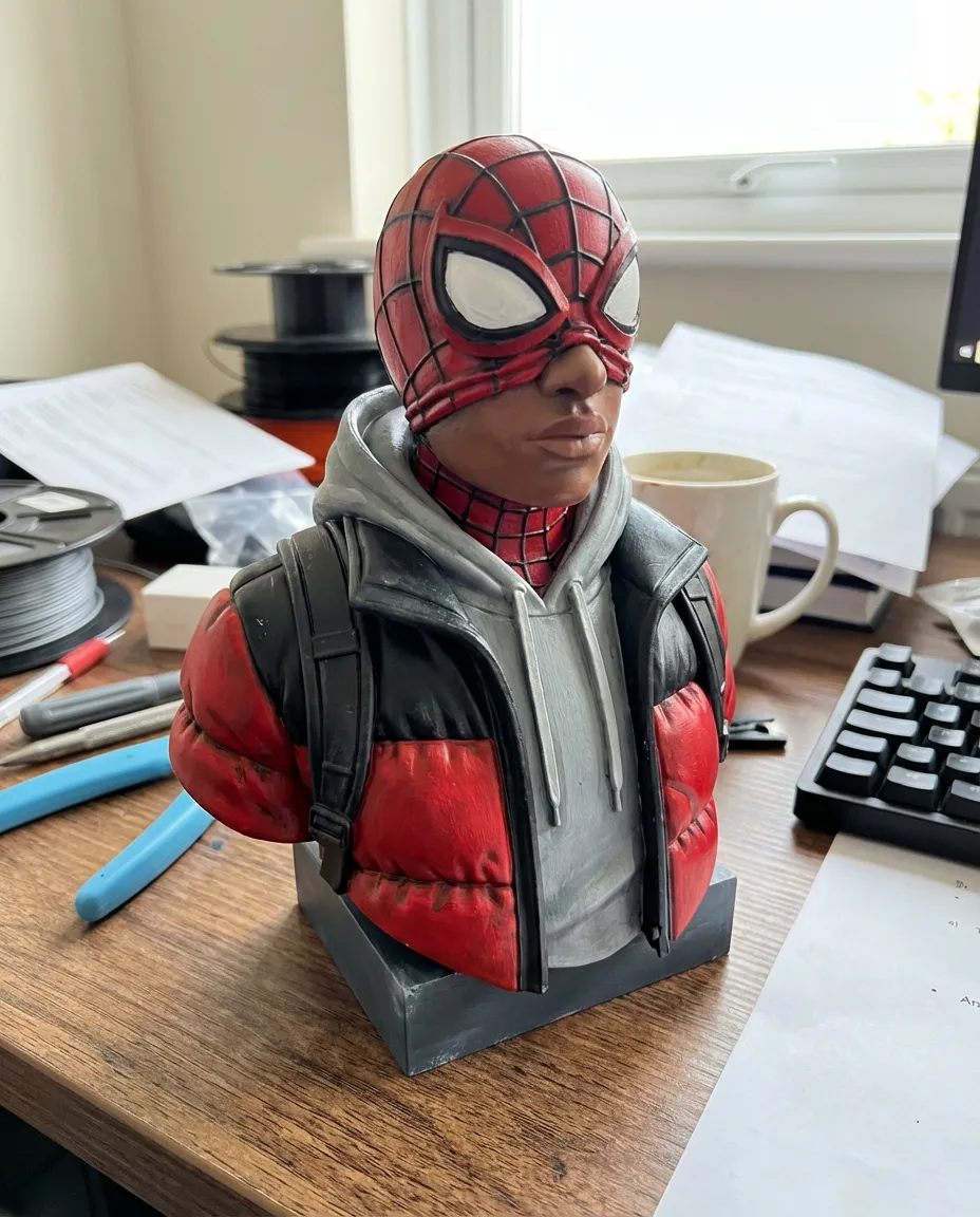Spider-Man Miles Morales Bust | Puffer Jacket - Free 3D Print Model ...