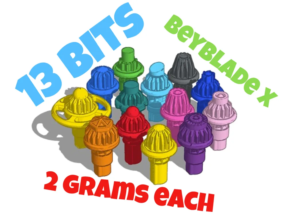 13 Beyblade X Bits - Free 3D Print Model - MakerWorld