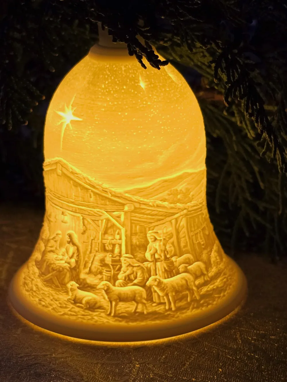 Weihnachts Glocke Lithophan mit Krippe – Kostenloses 3D-Druckmodell ...