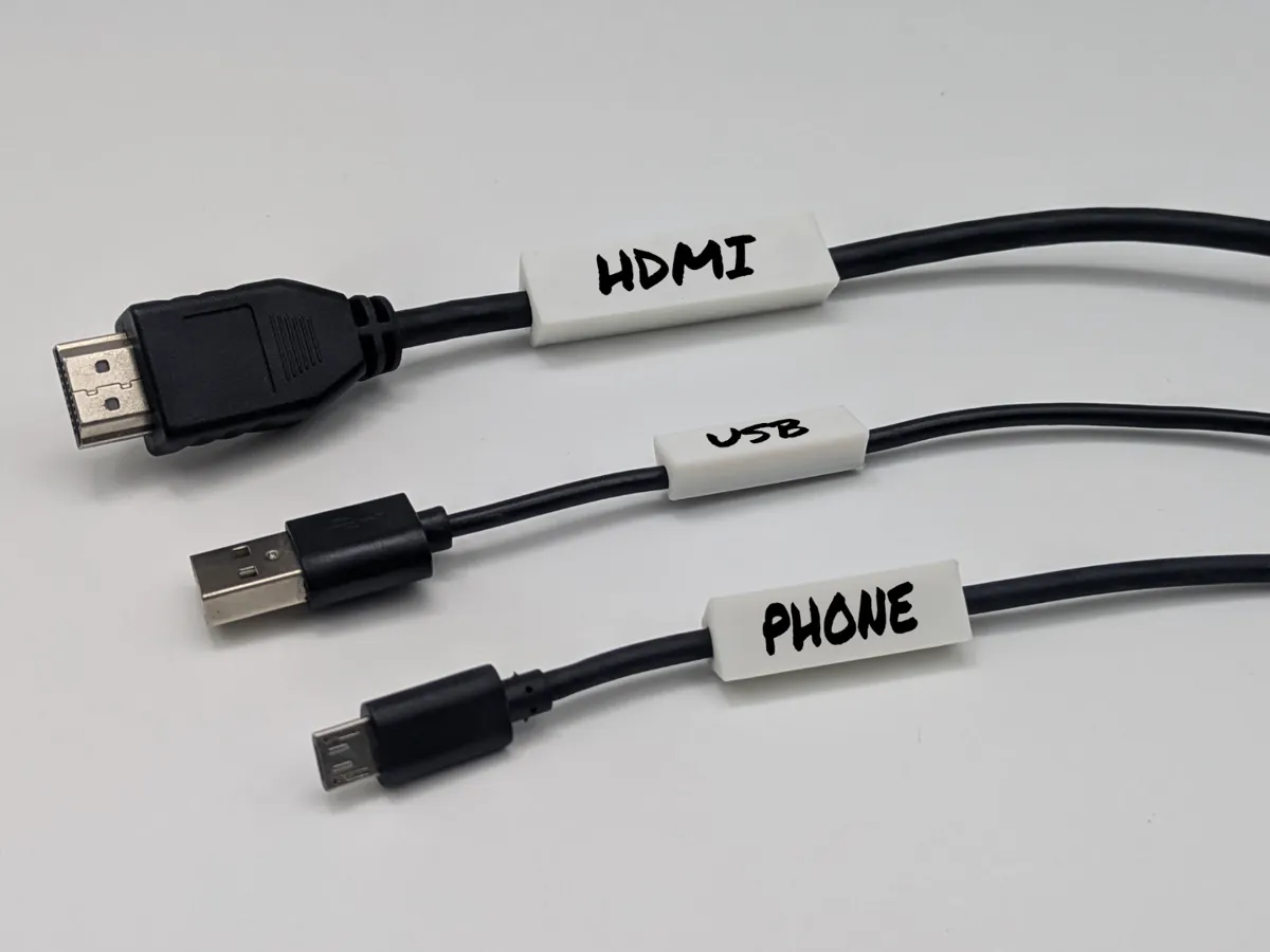 Universal cable tags - Customizable with Marker - Free 3D Print Model ...
