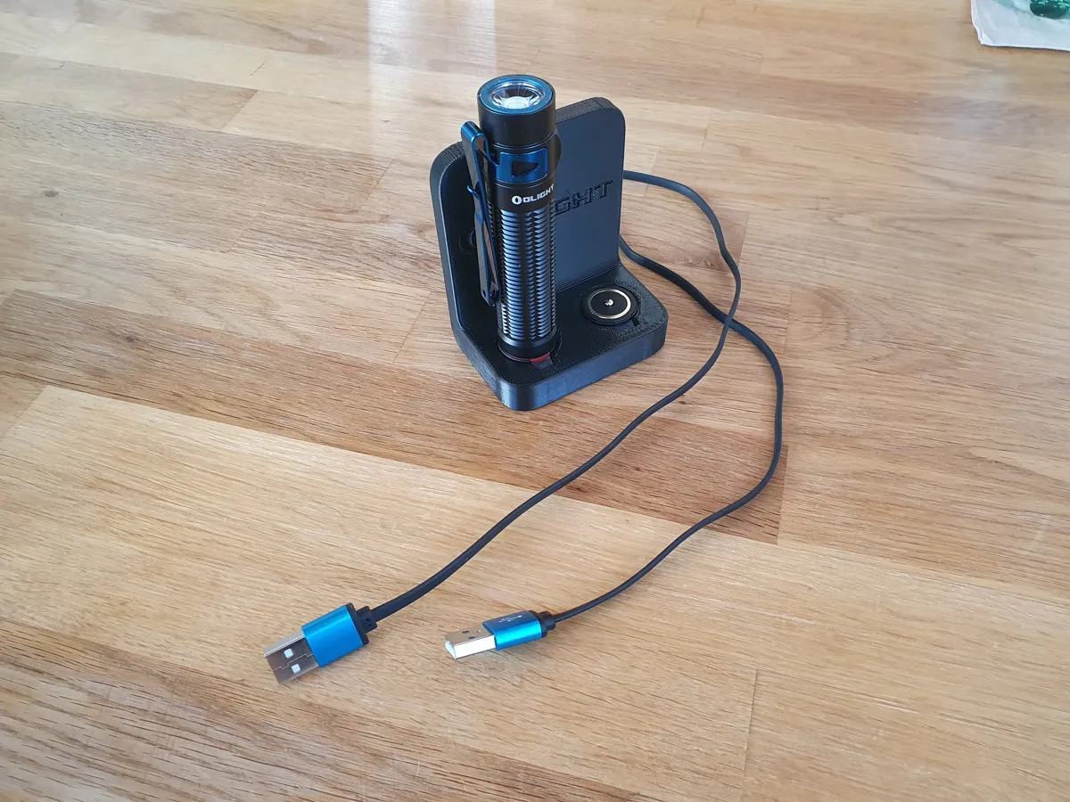 Olight Charger dual Flashlight holder - Free 3D Print Model - MakerWorld