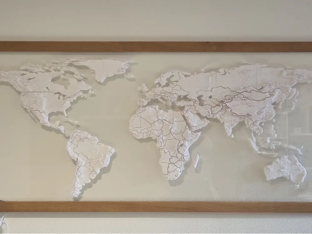 Mapa Topográfico Mundial - Modelo de impresión 3D gratuito - MakerWorld