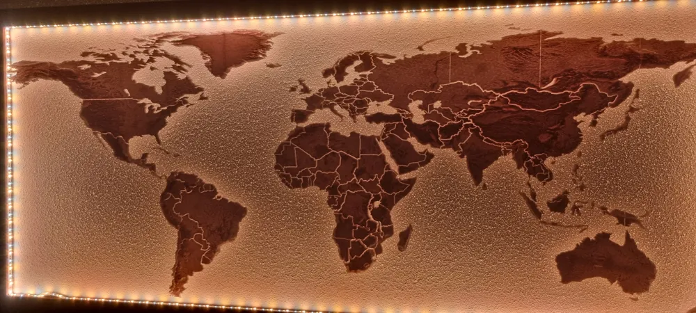 Mapa Topográfico Mundial - Modelo de impresión 3D gratuito - MakerWorld
