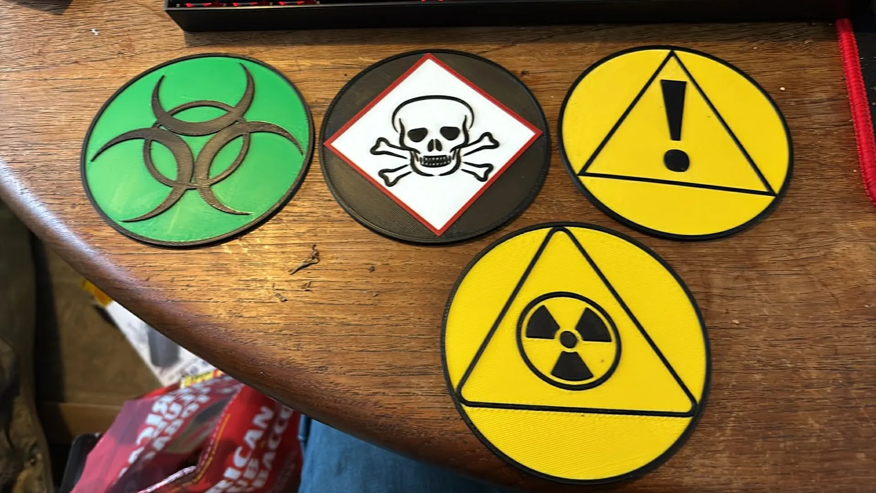 Warning Drink Coasters by JeffE MakerWorld: Download Free 3D Models