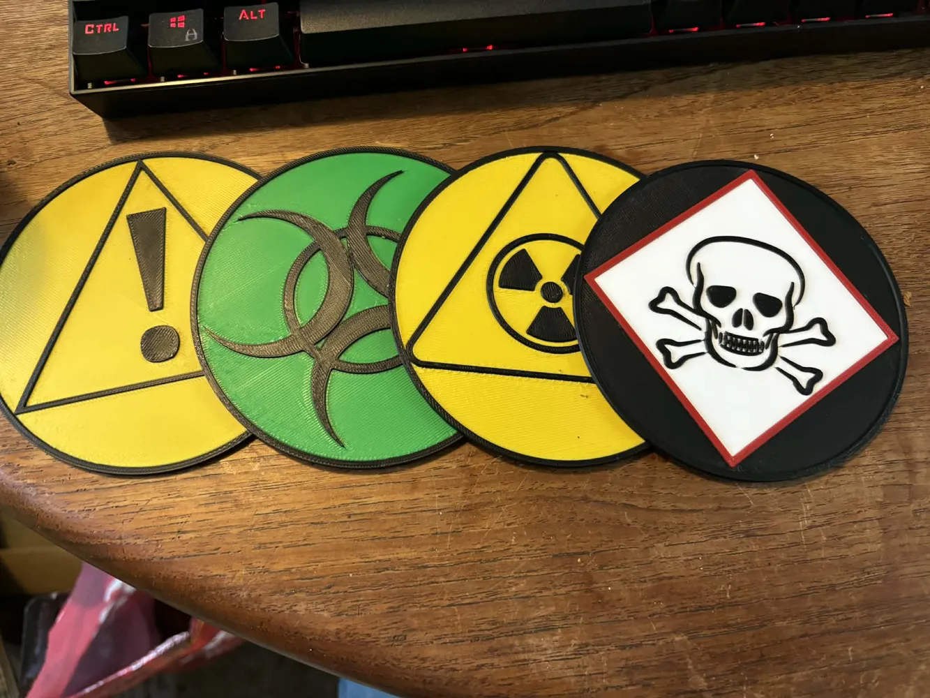 Warning Drink Coasters by JeffE MakerWorld: Download Free 3D Models