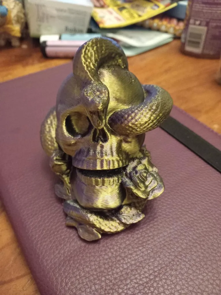 Skull with snakes 3d scan - Free 3D Print Model - MakerWorld