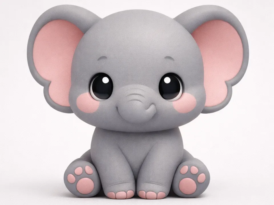 Cute Sitting Elephant (High Res) by HogSpit MakerWorld: Download Free ...