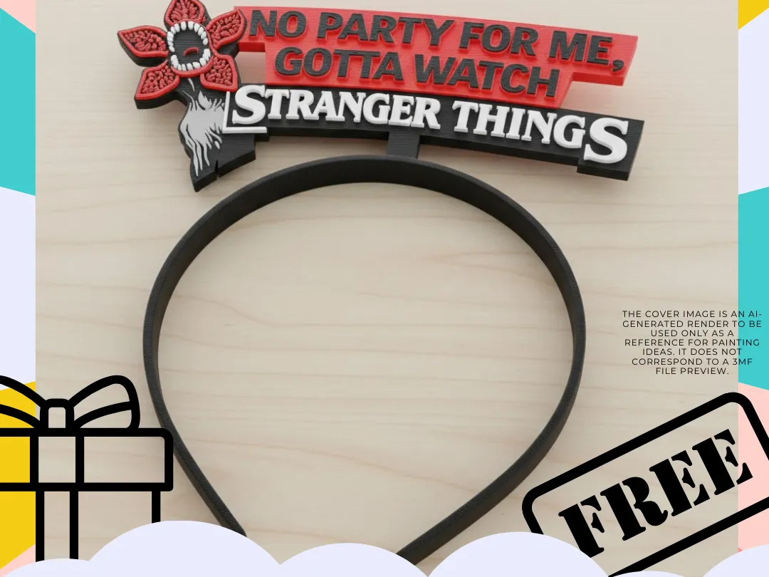 Fascia per capelli di Stranger Things Buon Anno gratis - Free 3D Print ...