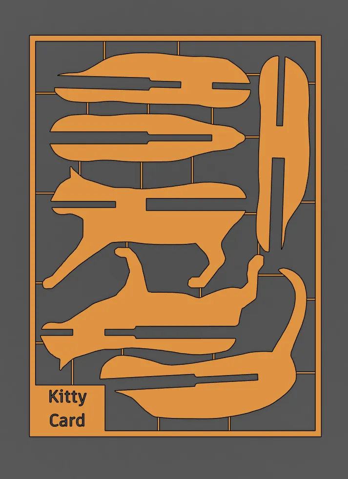 Kitty Card - Cat Kit Card - Free 3D Print Model - MakerWorld