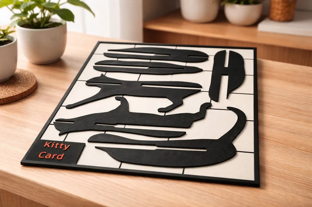 Kitty Card - Cat Kit Card - Free 3D Print Model - MakerWorld