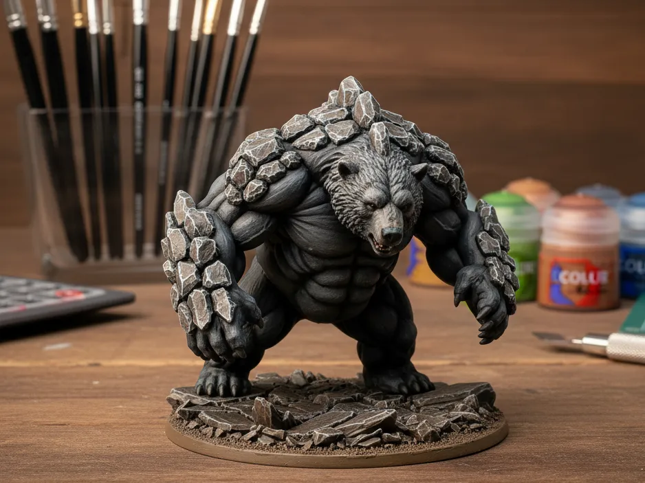 Stonehide Bear Brute – Fantasy Creature - Free 3D Print Model - MakerWorld