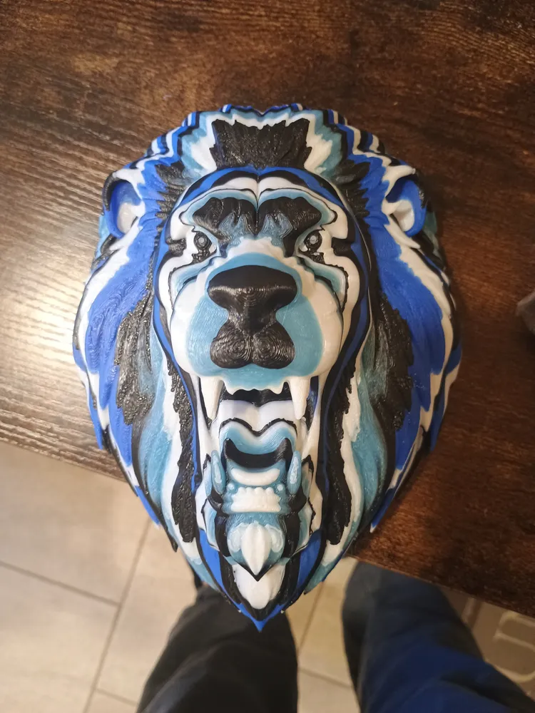 color stacked lion - Free 3D Print Model - MakerWorld