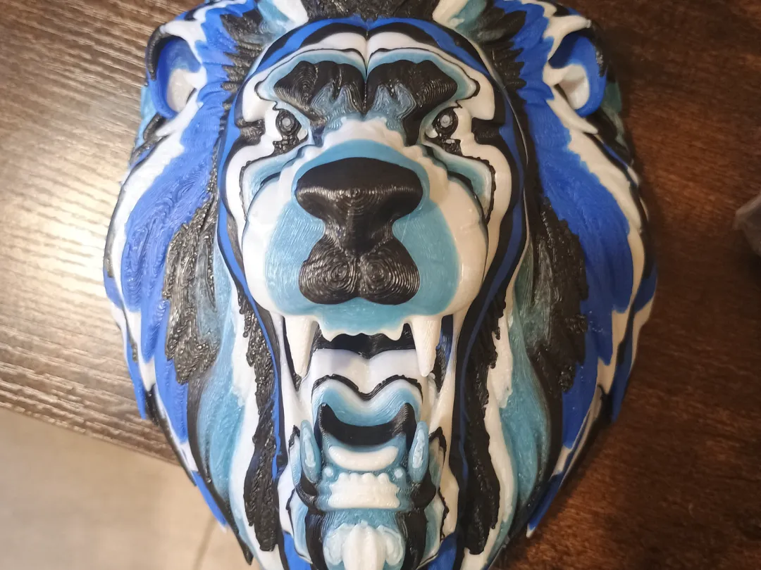 color stacked lion - Free 3D Print Model - MakerWorld