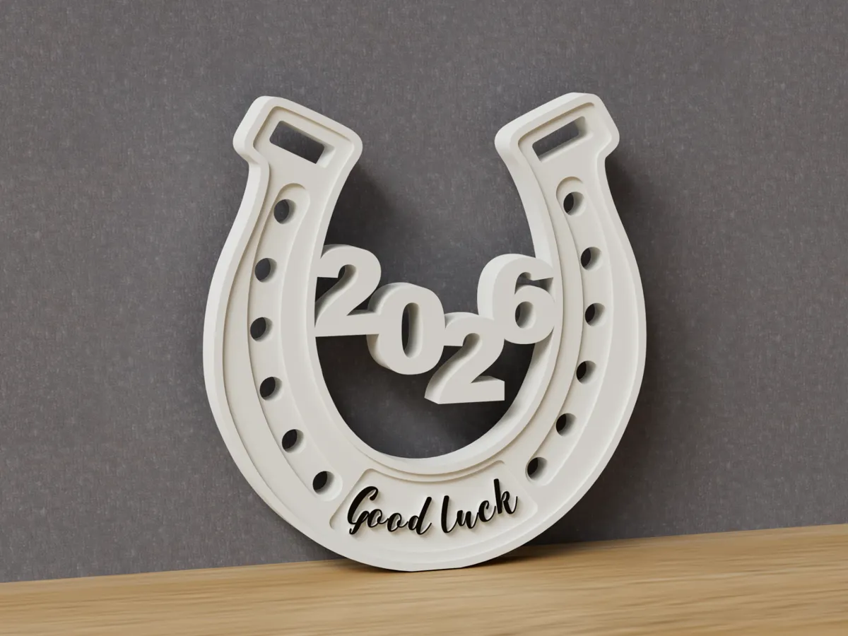 Good luck horseshoe 2026 decoration (gift) - Free 3D Print Model ...