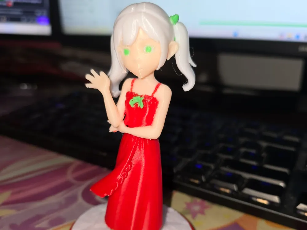 anime girl in red dress - Free 3D Print Model - MakerWorld