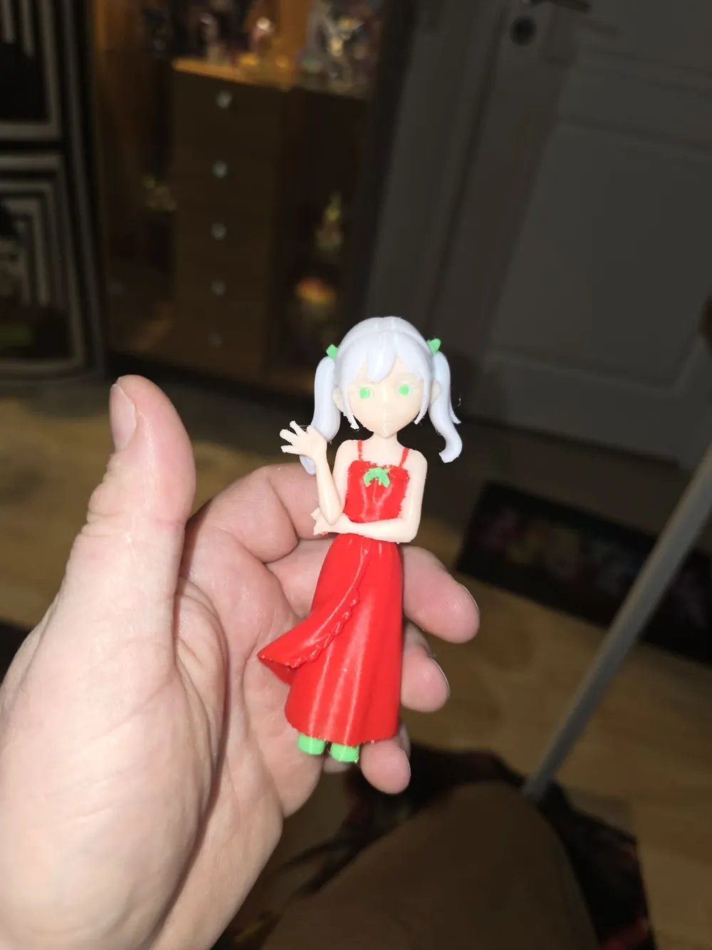 anime girl in red dress - Free 3D Print Model - MakerWorld