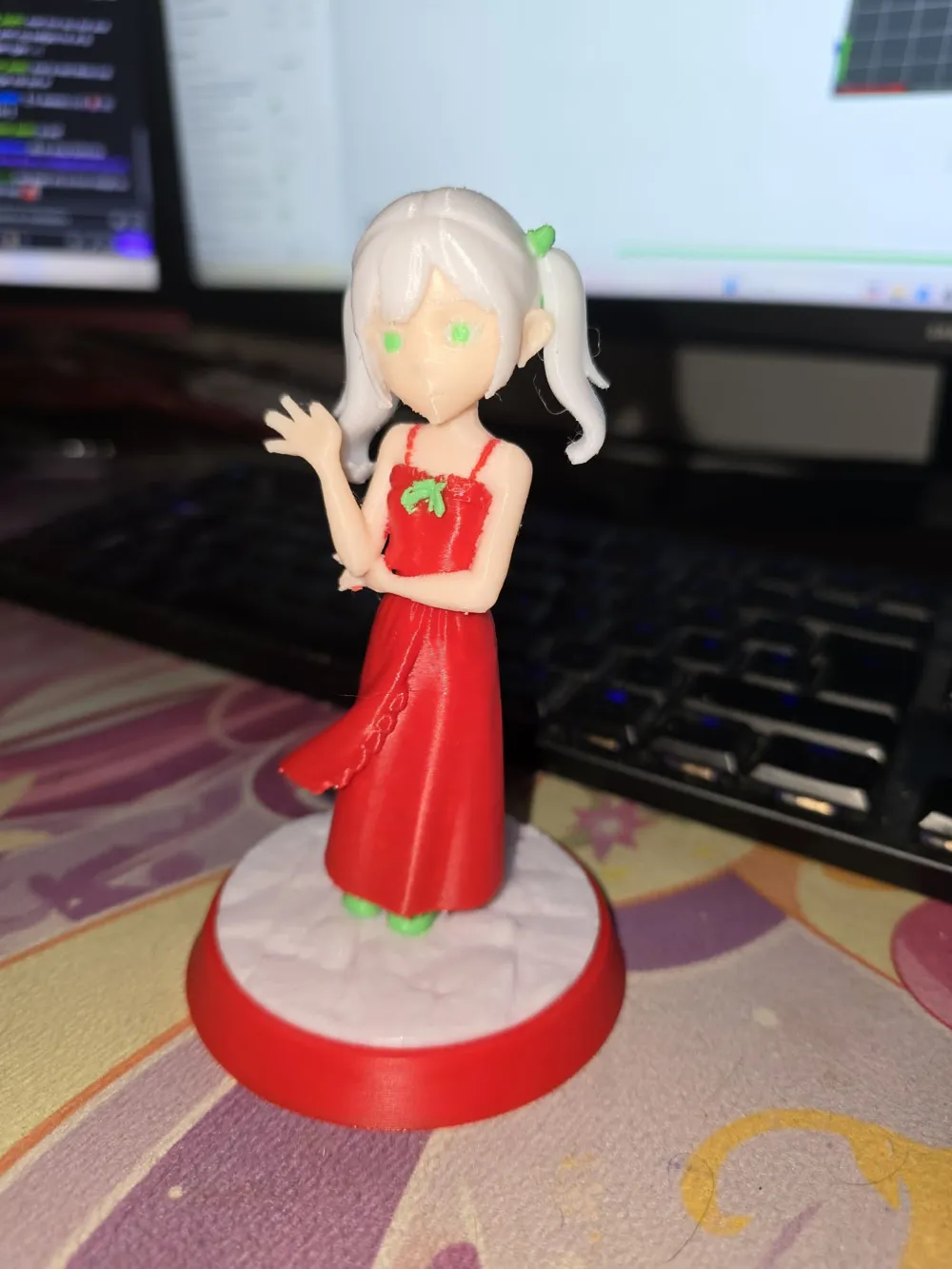 anime girl in red dress - Free 3D Print Model - MakerWorld