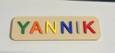 Baby Name Puzzle Yannik (Letters) - Free 3D Print Model - MakerWorld
