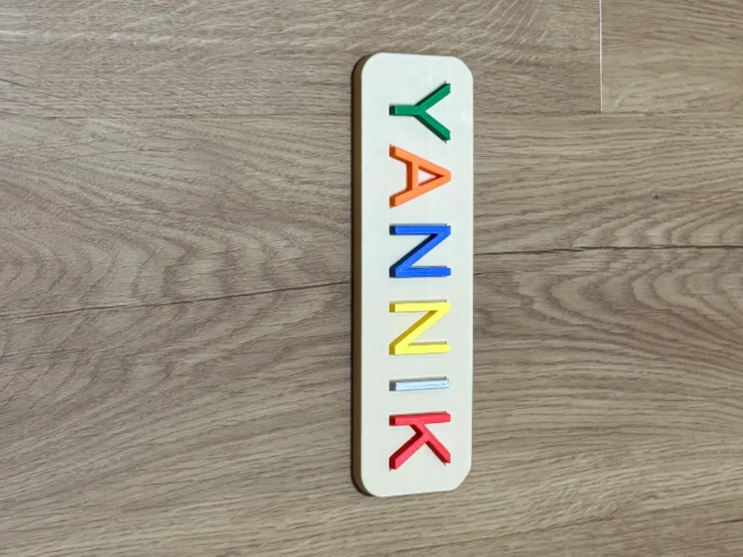 Baby Name Puzzle Yannik (Letters) - Free 3D Print Model - MakerWorld