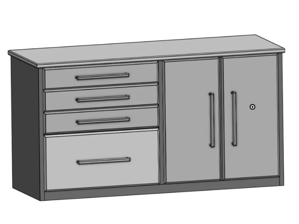 kitchen counter with draw's (draws don't function) - Free 3D Print ...