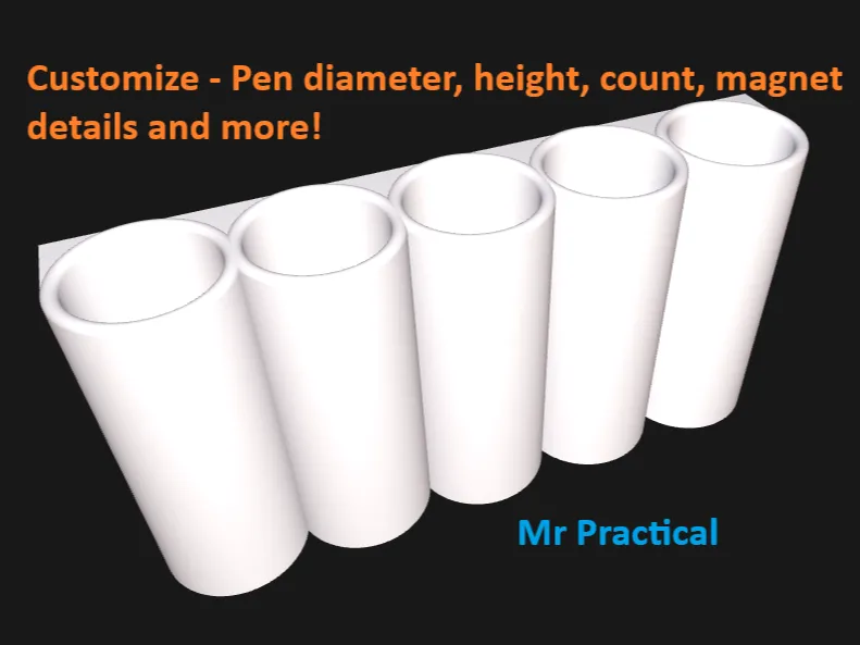 Customizable Magnetic Pen Holder - Free 3D Print Model - MakerWorld