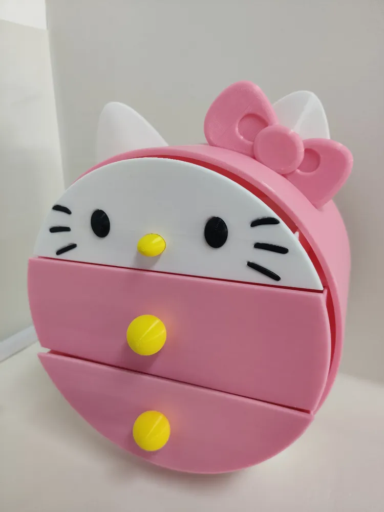 Hello Kitty Multi-layer Storage Cabinet｜Cute Circular Desktop Organizer ...