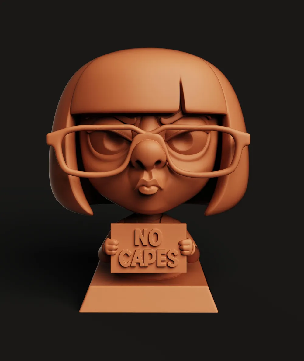 Buste 3D d'Edna Mode - Fan Art Sans Capes - Stylisé - Modèle d ...