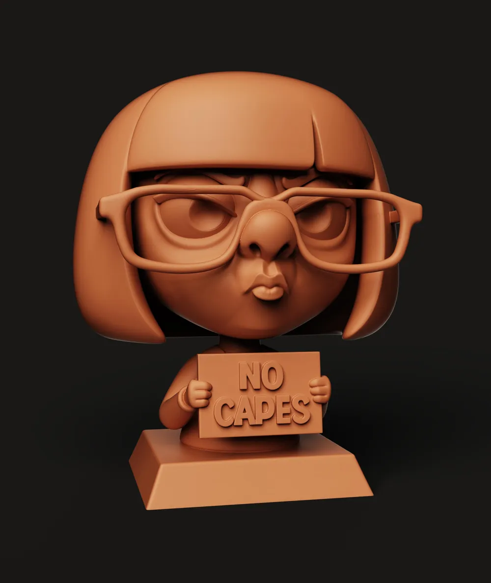Buste 3D d'Edna Mode - Fan Art Sans Capes - Stylisé - Modèle d ...