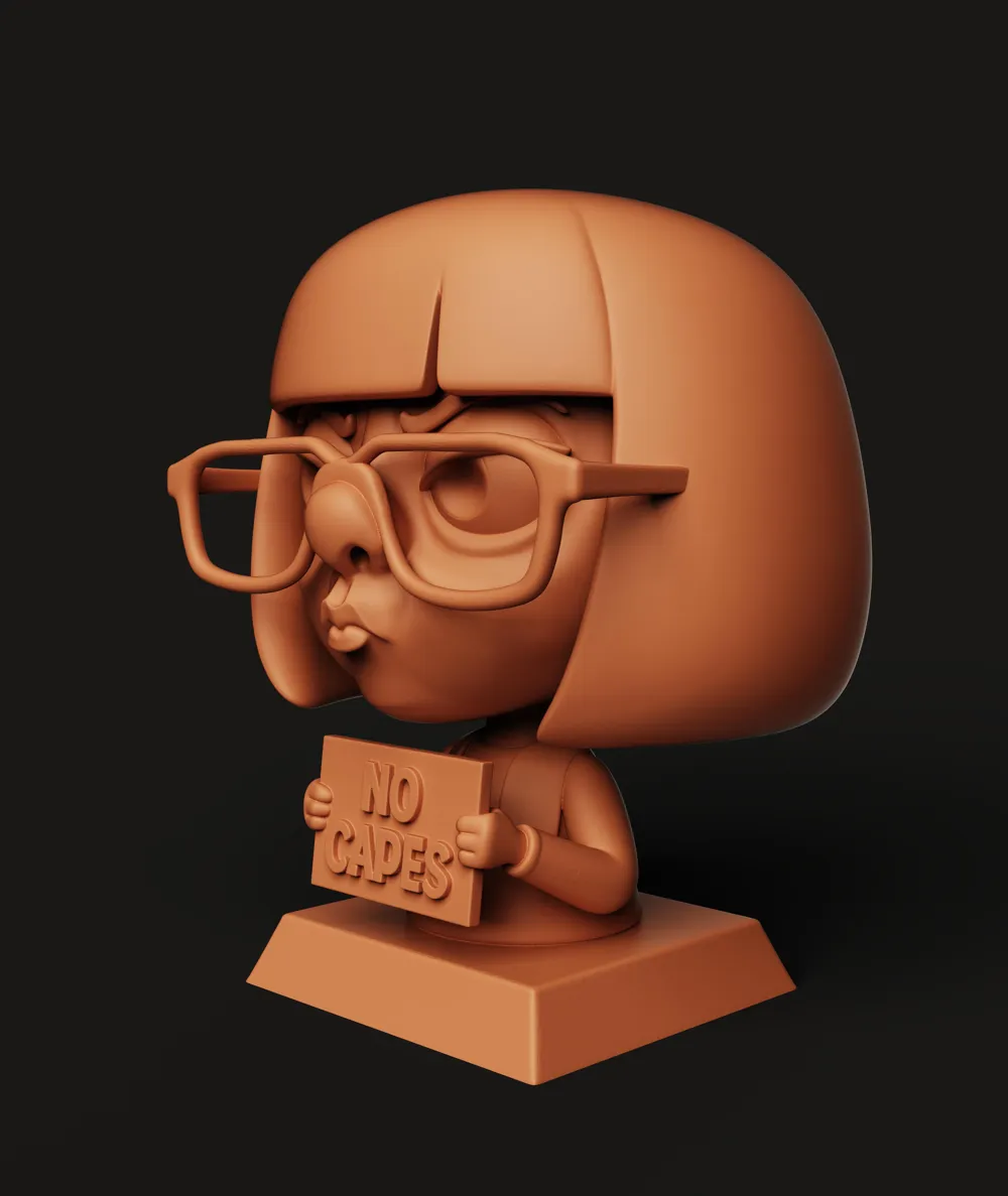 Buste 3D d'Edna Mode - Fan Art Sans Capes - Stylisé - Modèle d ...