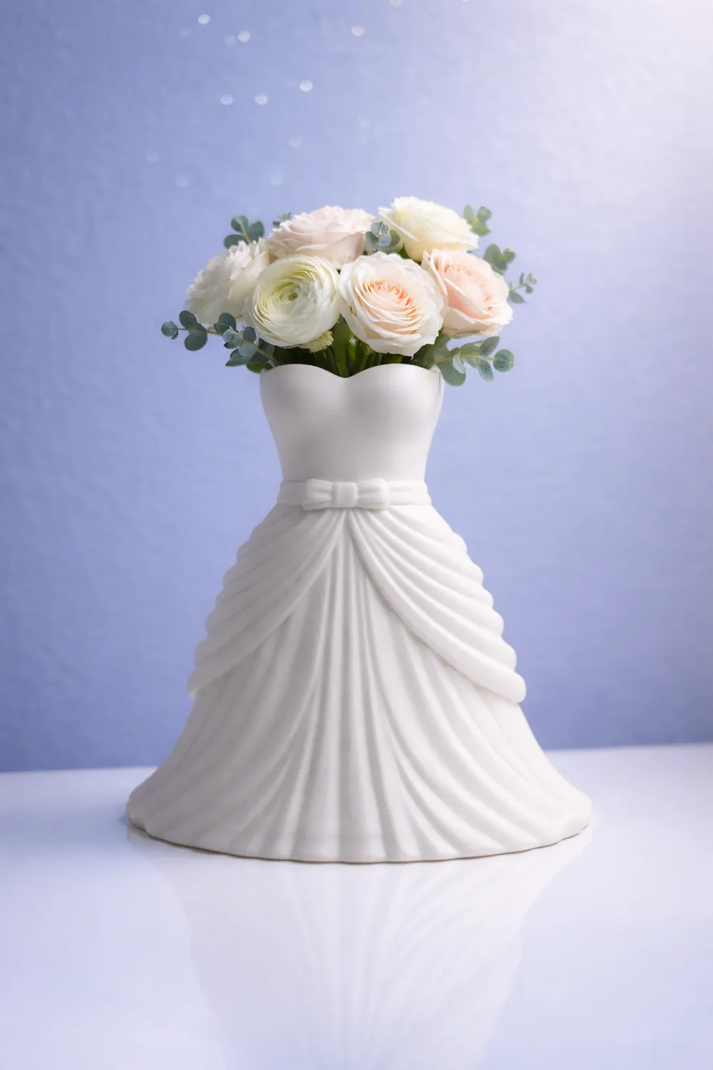 Dress Vase – Elegant Wedding Dress Flower Vase - Free 3D Print Model ...