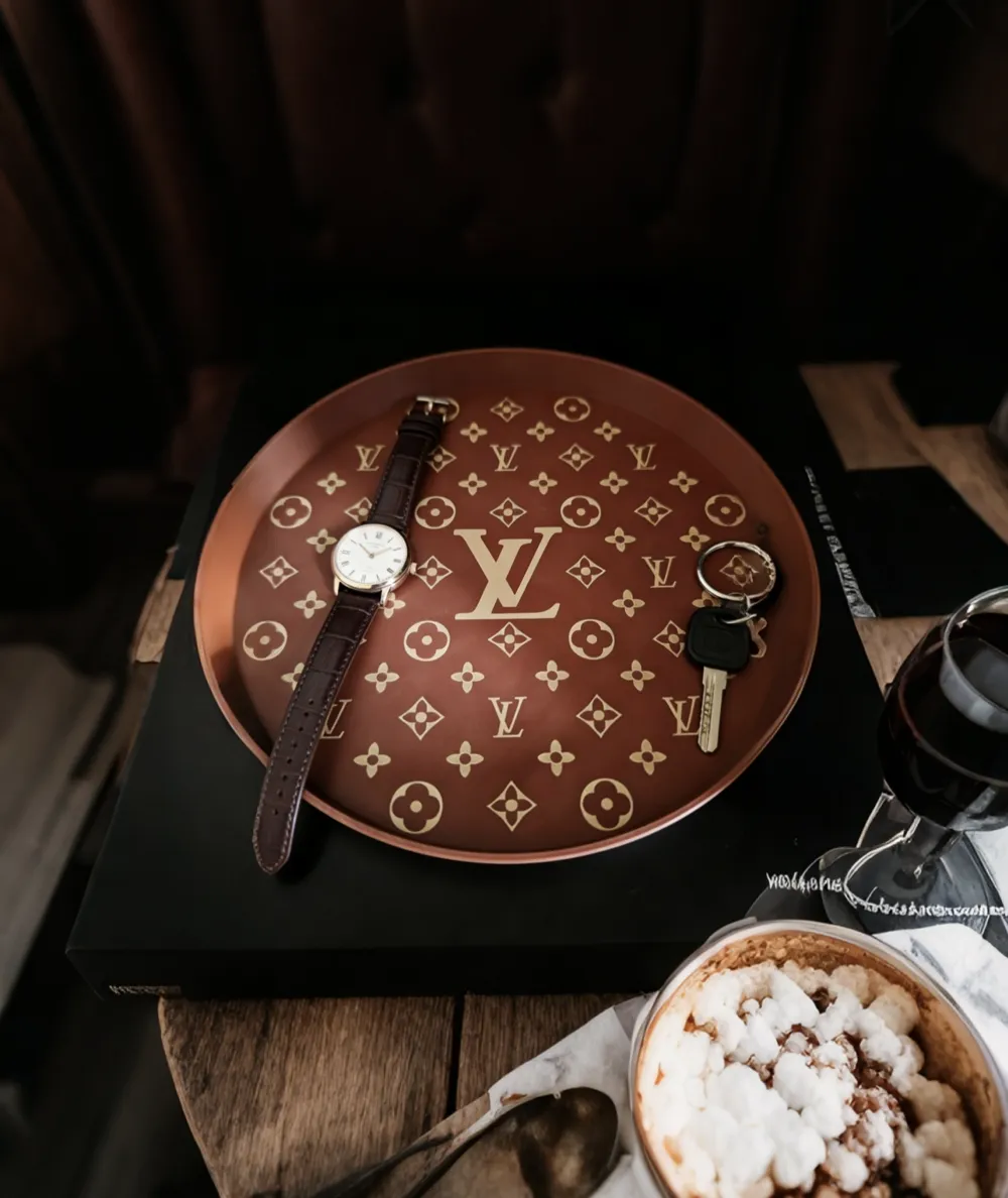 Round Tray/LV Monogram Pattern - Free 3D Print Model - MakerWorld