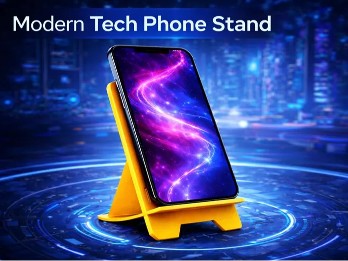 Modern Tech Phone Stand - Free 3D Print Model - MakerWorld