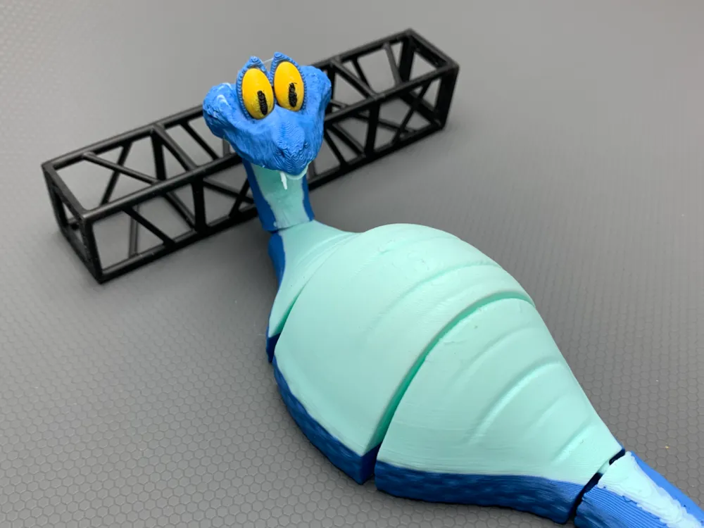 Articulated Gary Snake with a Big Belly, Fridge Magnet, Multi-Color ...