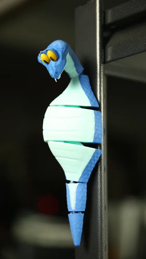 Articulated Gary Snake with a Big Belly, Fridge Magnet, Multi-Color ...