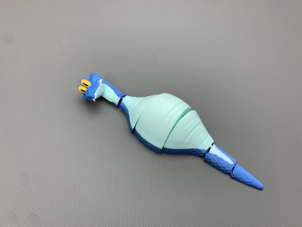 Articulated Gary Snake with a Big Belly, Fridge Magnet, Multi-Color ...