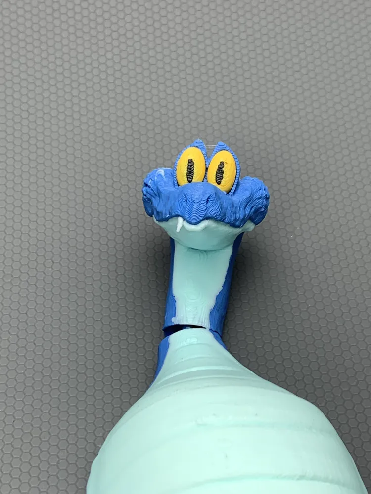 Articulated Gary Snake with a Big Belly, Fridge Magnet, Multi-Color ...