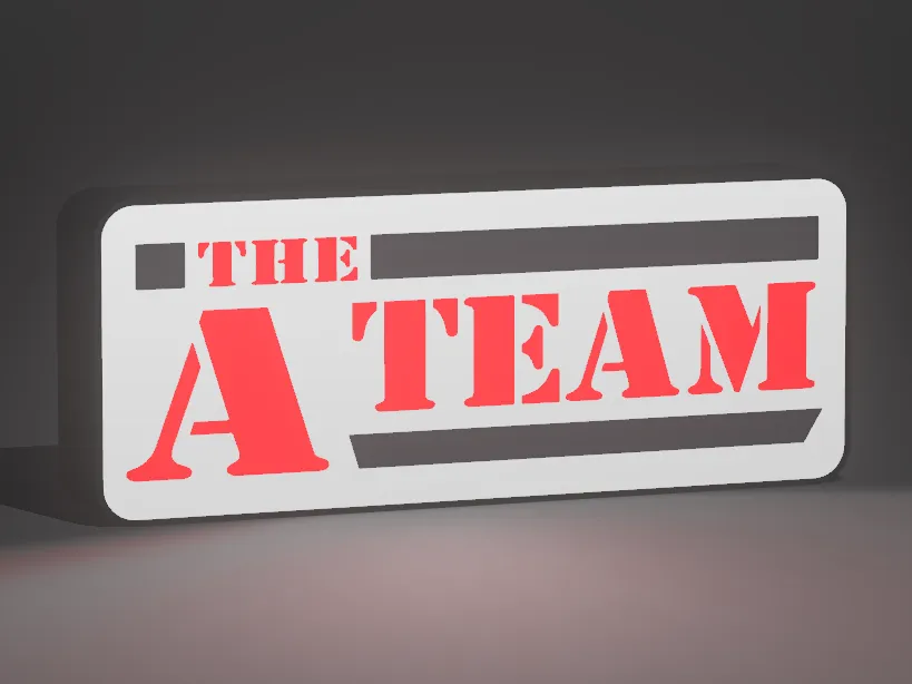 Lightbox - The A-Team Sign - Free 3D Print Model - MakerWorld