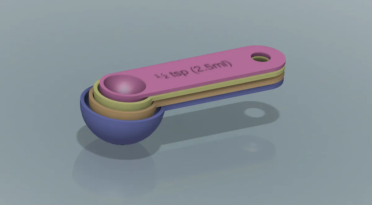 Stackable Baking Measure Spoons (Customisable) - Free 3D Print Model ...