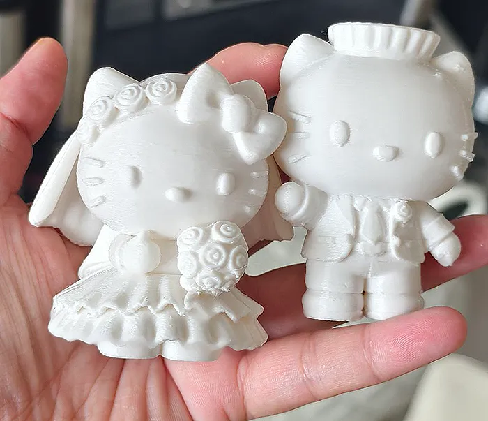 Wedding bride groom wedding dress HelloKitty kitty - Free 3D Print ...