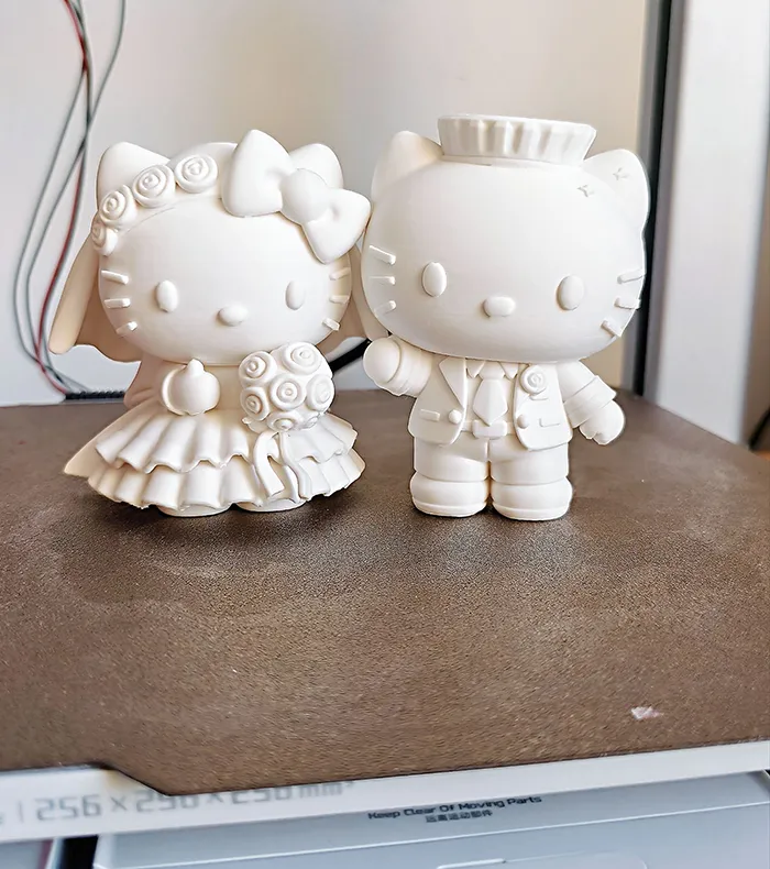Wedding bride groom wedding dress HelloKitty kitty - Free 3D Print ...