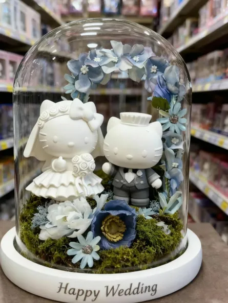 Wedding bride groom wedding dress HelloKitty kitty - Free 3D Print ...